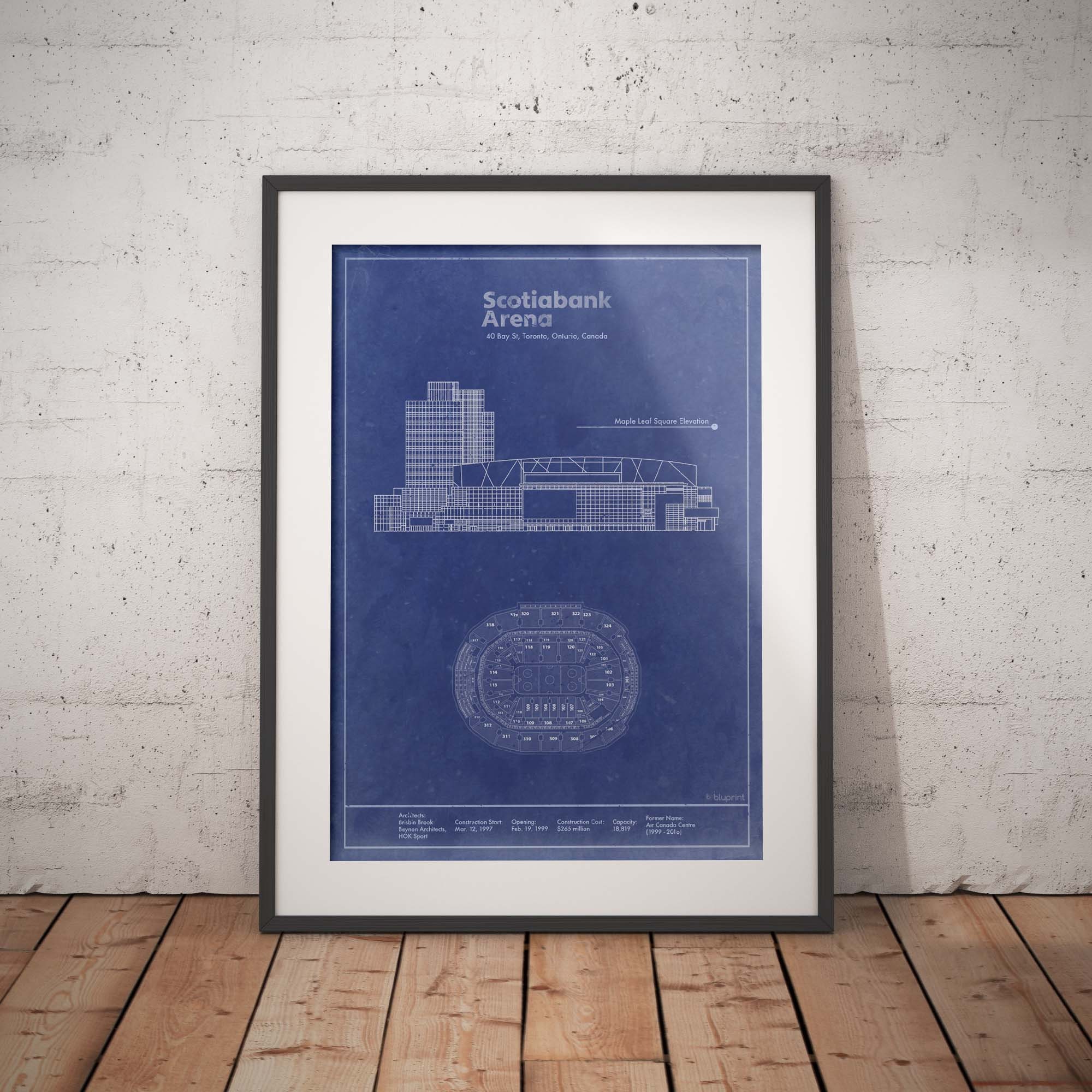 Toronto Maple Leafs Scotiabank Arena Blueprint Art. Sizes 5x7 | Etsy Canada