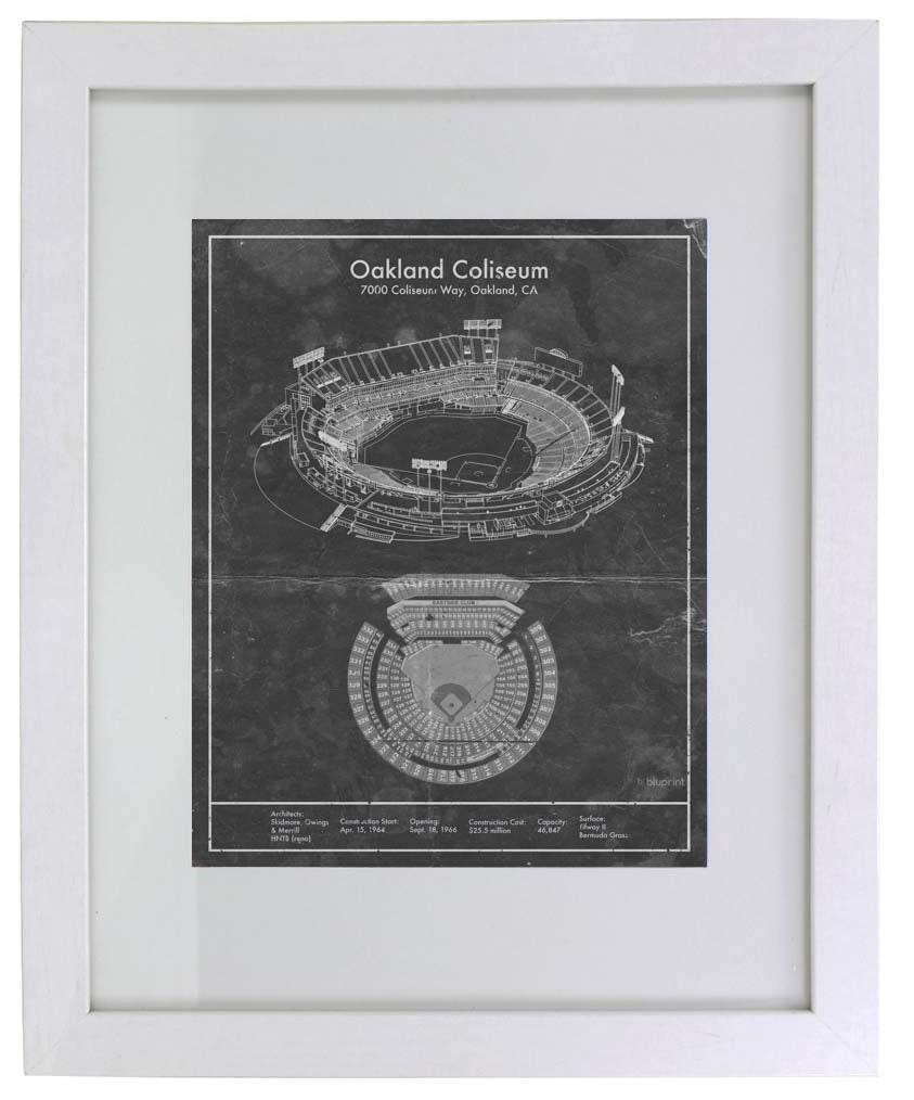 Oakland Coliseum Stadium Blueprint Vintage California | Etsy