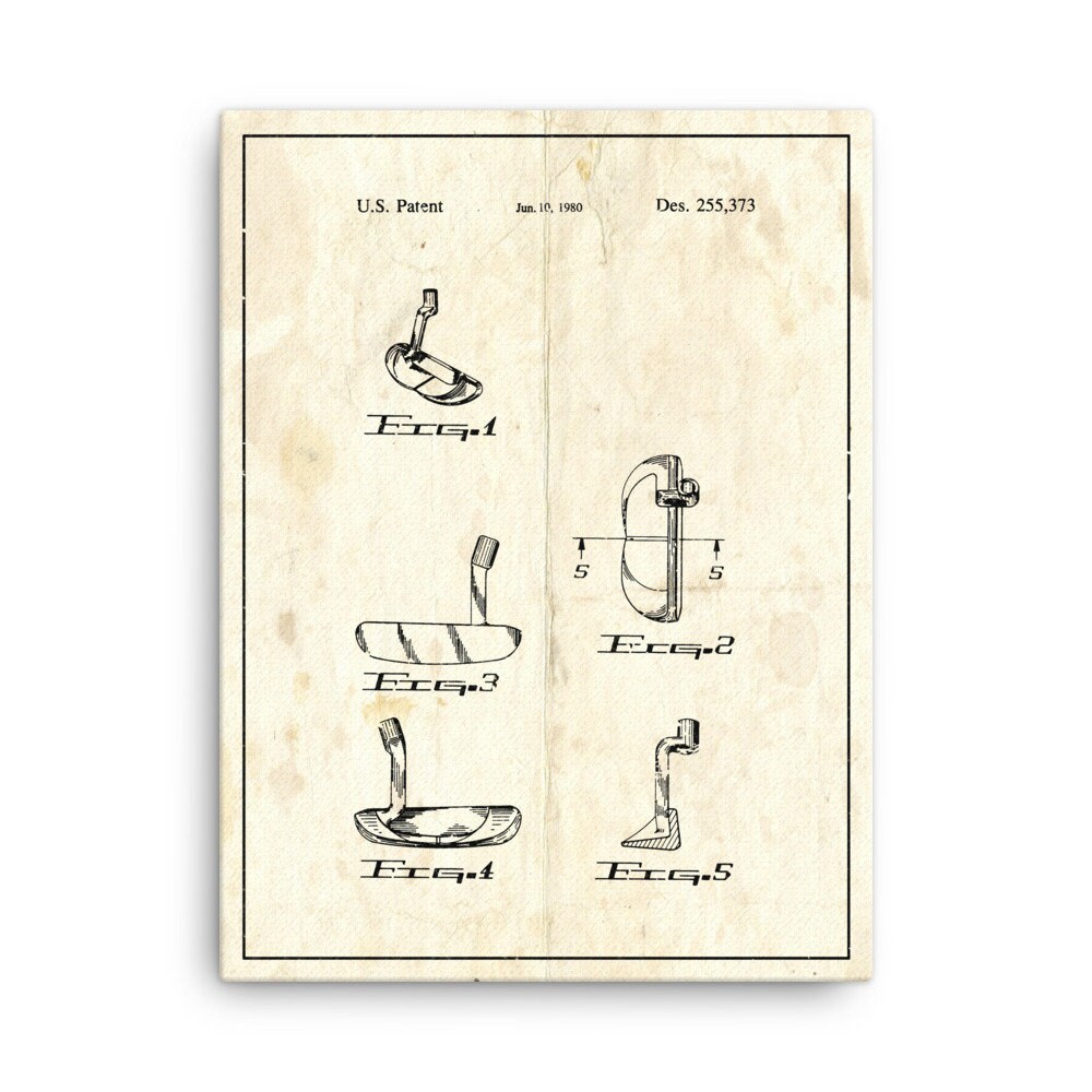 Vintage Golf Putter Patent Style Art. Sizes 5x7 to 24x36 - Etsy Canada