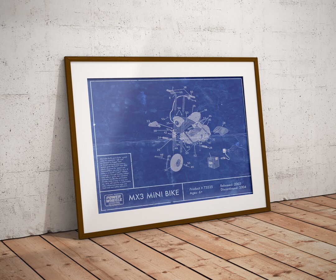 Impresión de diagrama de Power Wheels MX3 Mini Bike. 5x7 a - Etsy México
