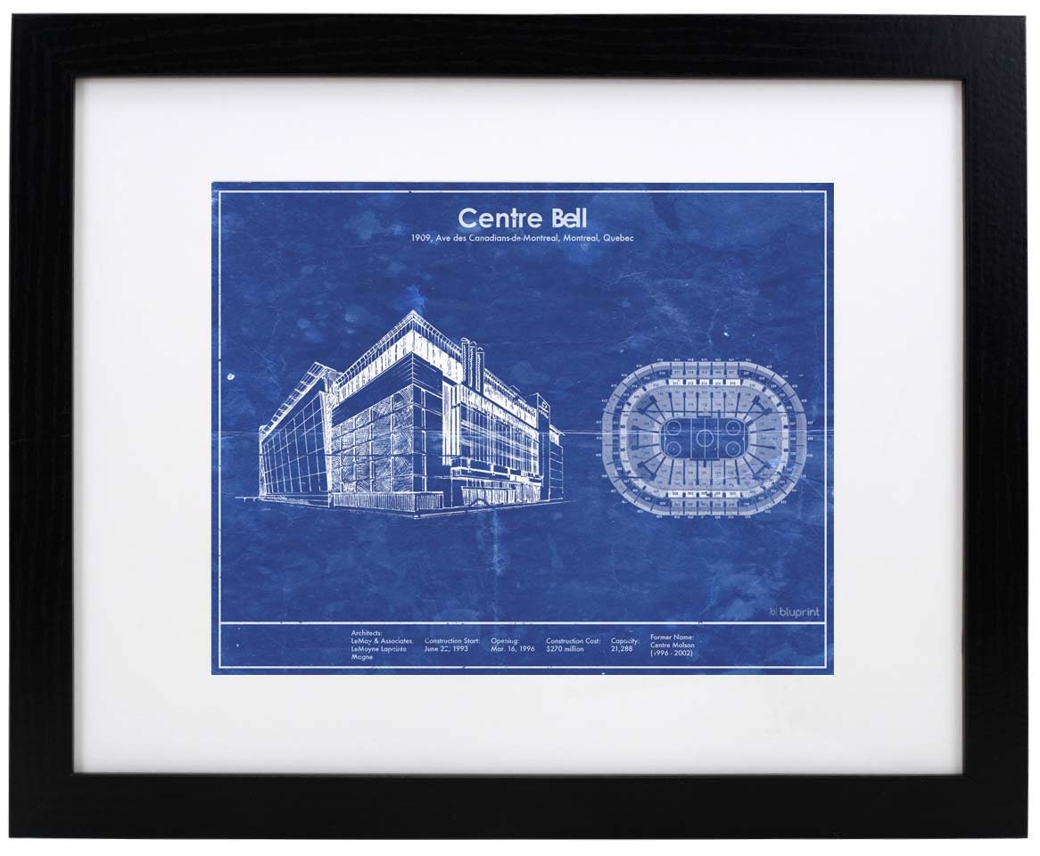 Montreal Bell Centre centre Bell Vintage Styled Blueprint | Etsy