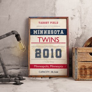 Target Field Minnesota Twins Subway Style Art Print. 5x7 to 24x36 and ...