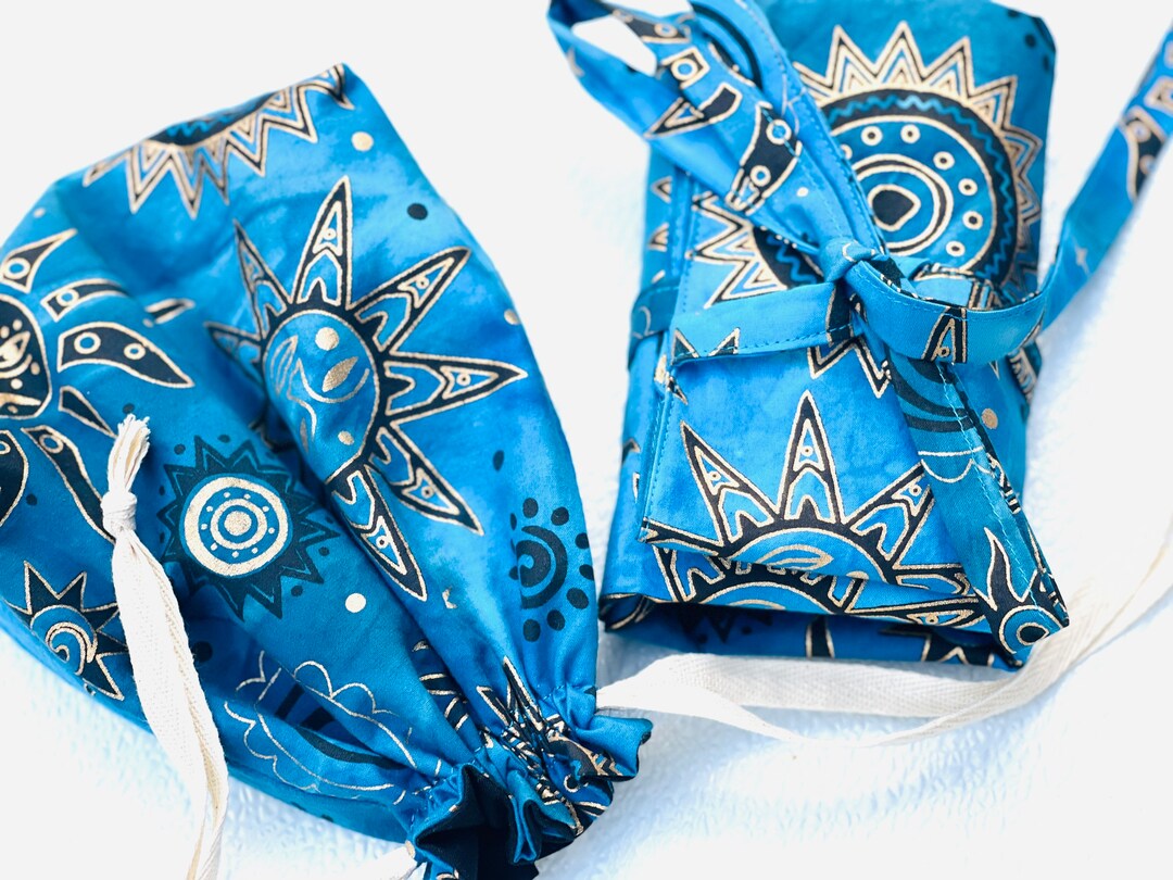 Blue Tarot Cloth for Spread-odyssey Gold Sun Blue/black Metallic Tarot ...