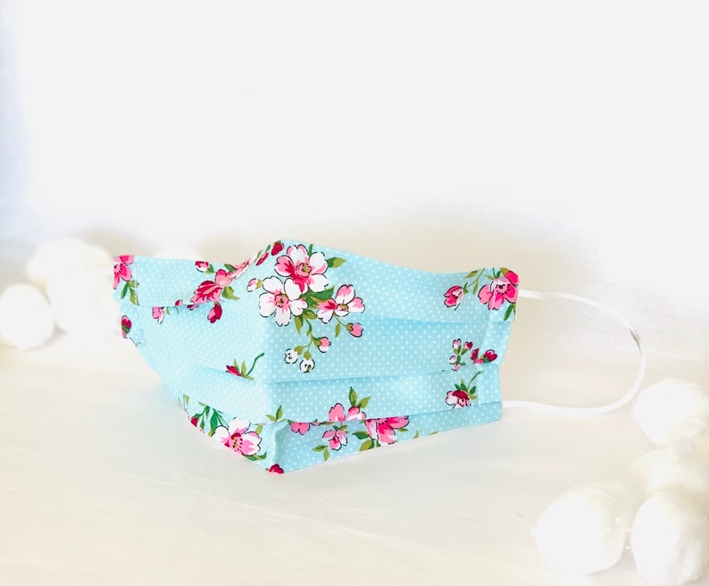 100% Cotton Cloth Face Mask With Filter Pocket Nose Piece | Etsy