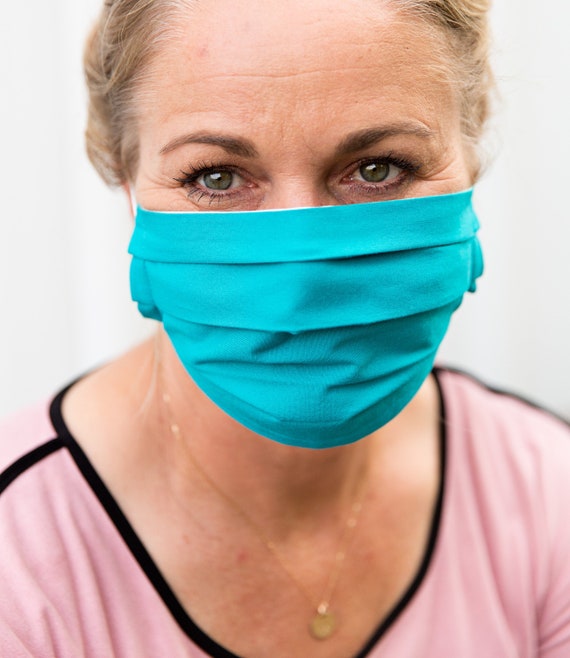 100% Cotton Cloth Face Mask With Filter Pocket Nose Piece | Etsy