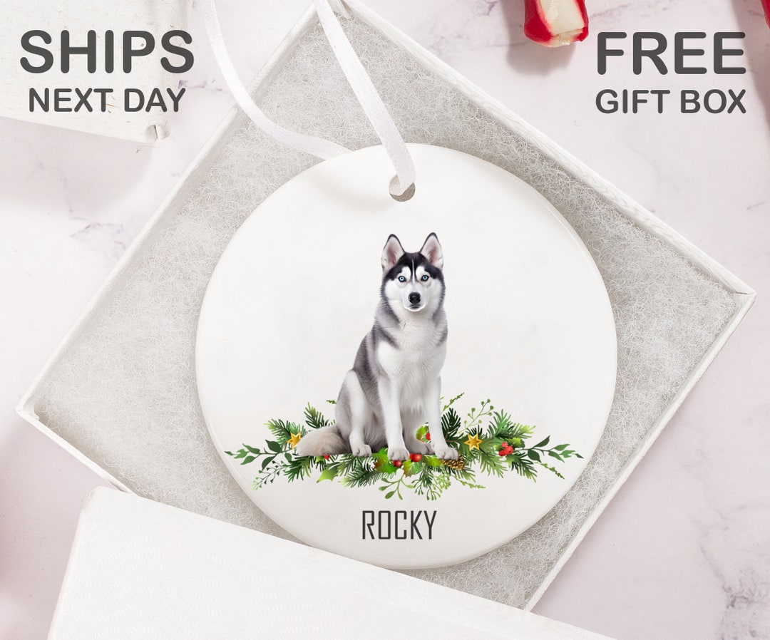 Siberian Husky Ornament Personalized Pet Ornament Dog Christmas ...