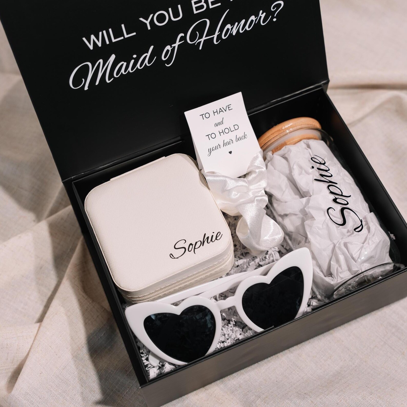 Maid of Honor Box With Lids Personalized Tumbler and Earring Organizer ...