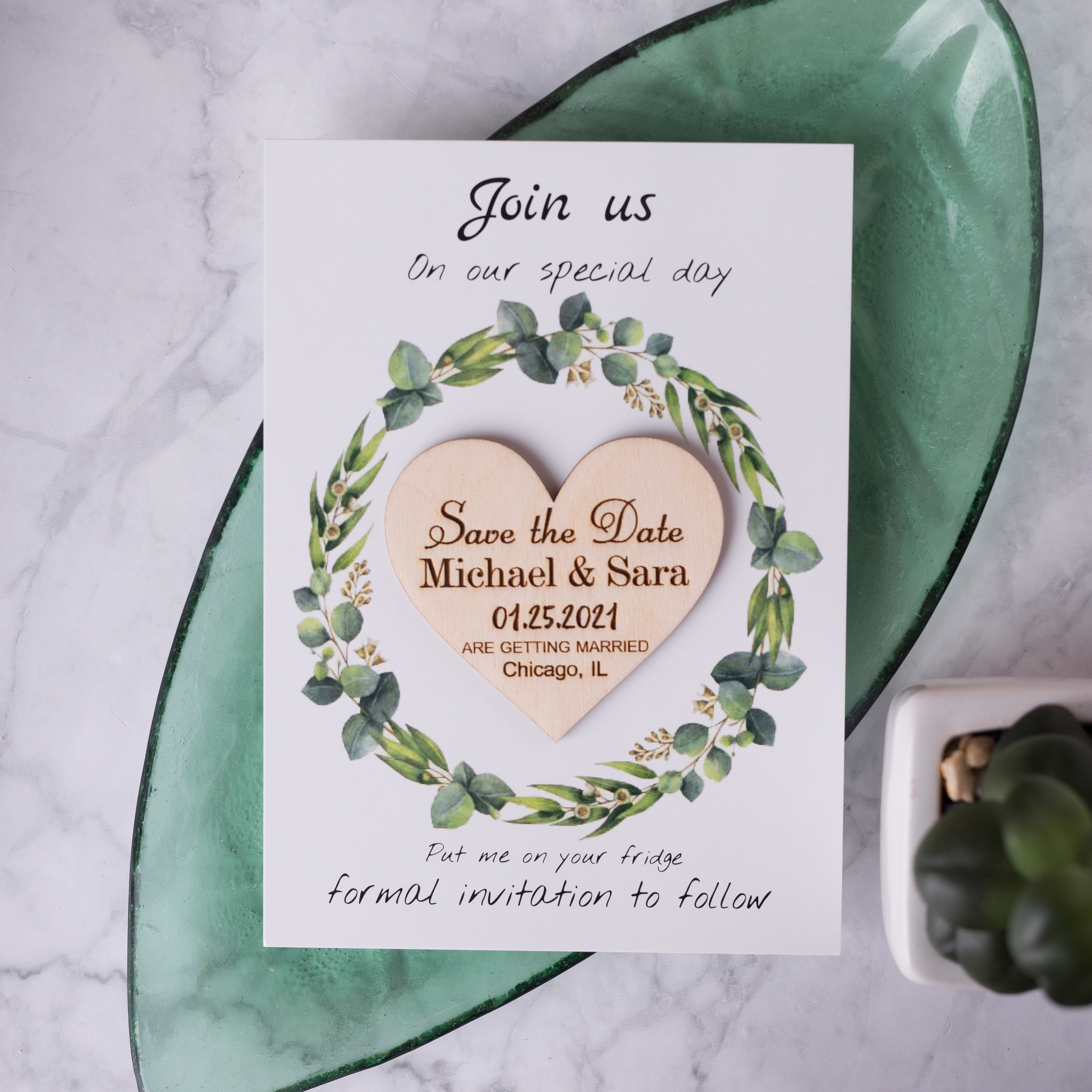 Save the date heart Personalized Save The Date Wedding | Etsy