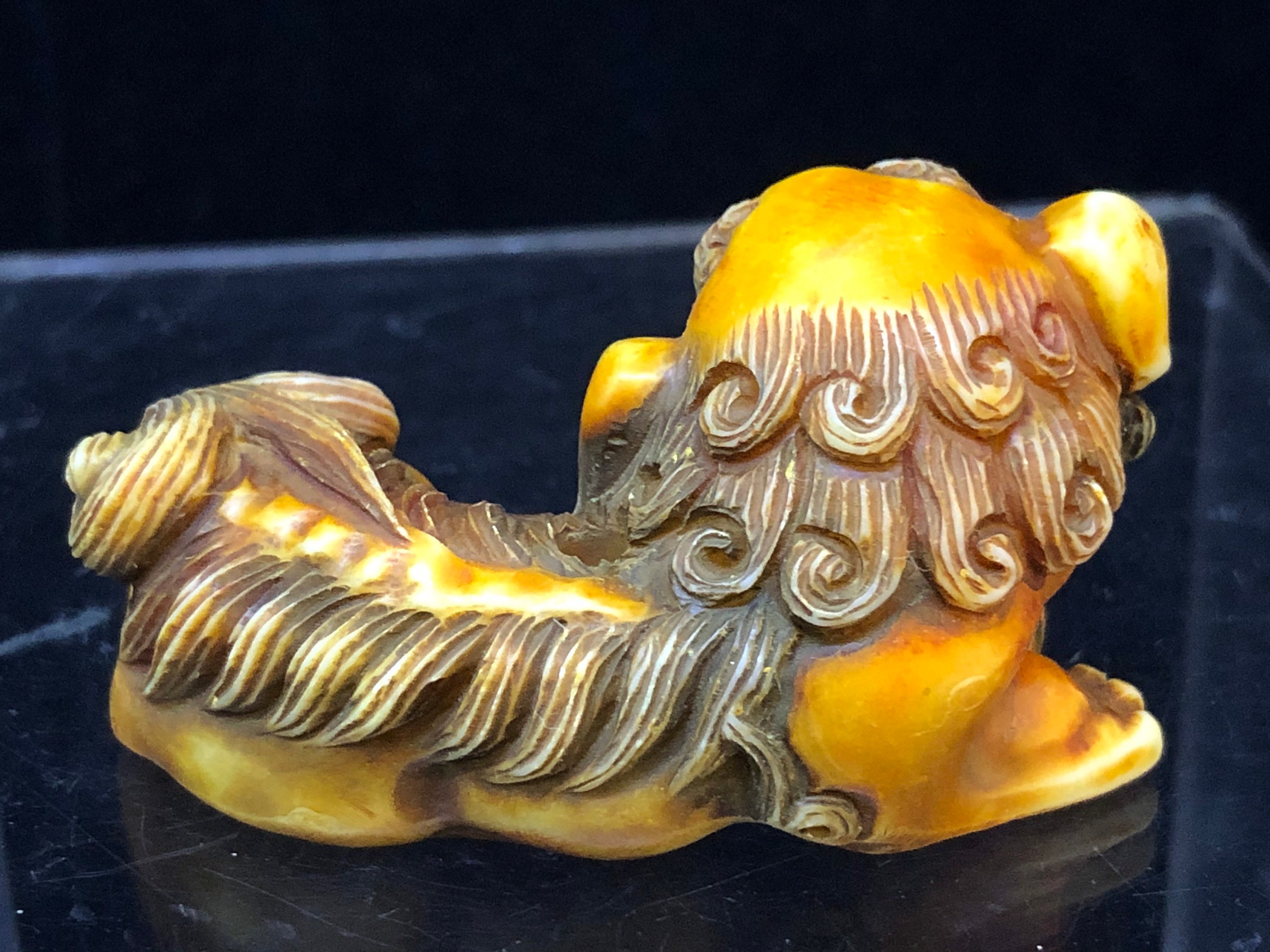 Japanese Netsuke With Fodog Design - Etsy UK