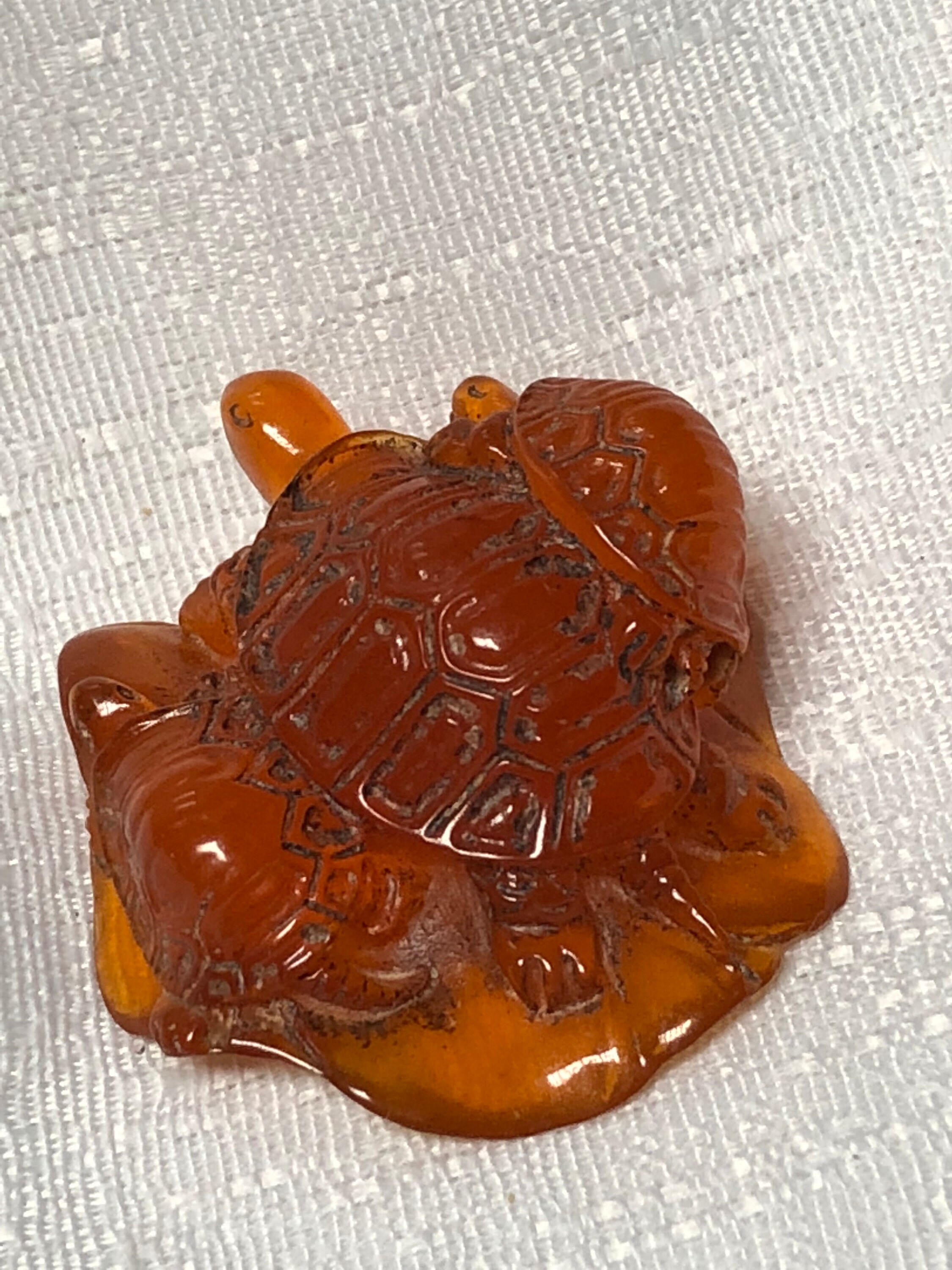 Cherry Amber Netsuke - Etsy