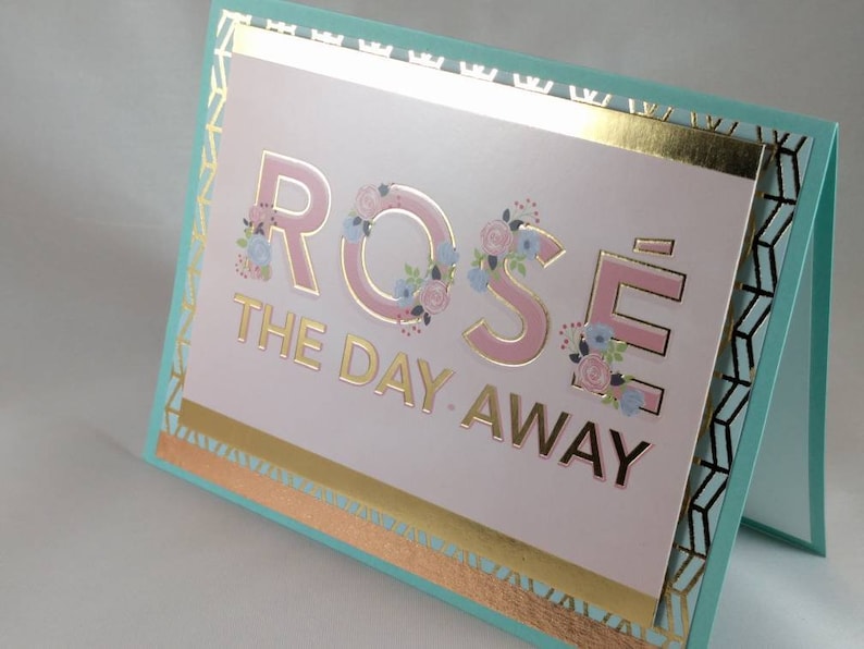 Handmade Card: Rosé the Day Away Blank Card Handmade Unique - Etsy