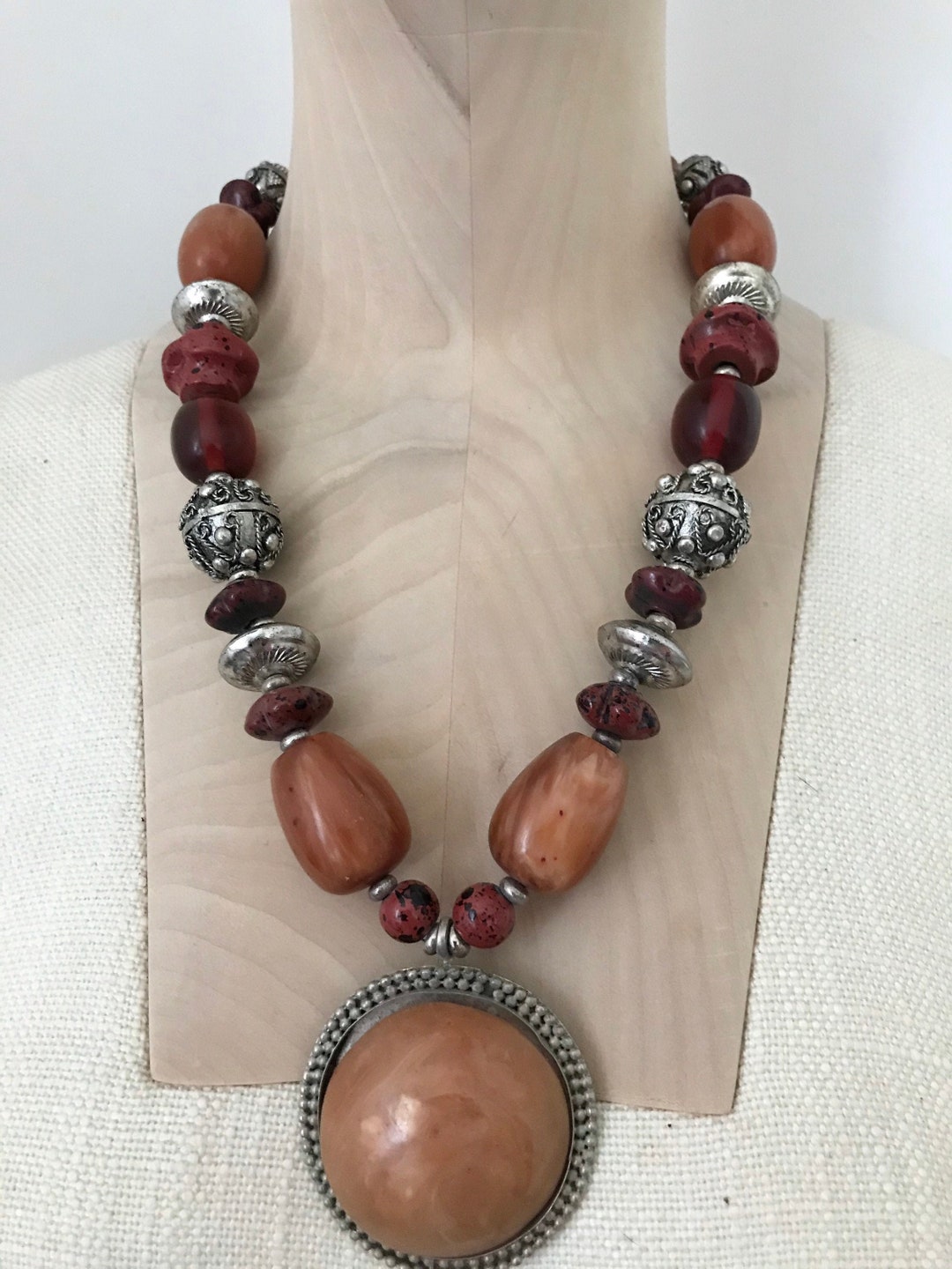 Tribal Ethnic Banjara Indian Vintage Resin Statement Necklace - Etsy