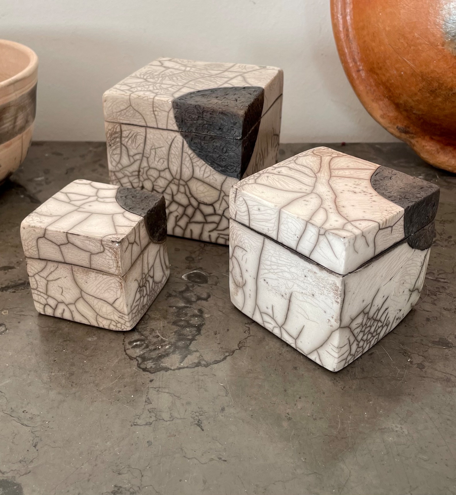 Black and White Raku Box by Nathalie Hamill - Etsy