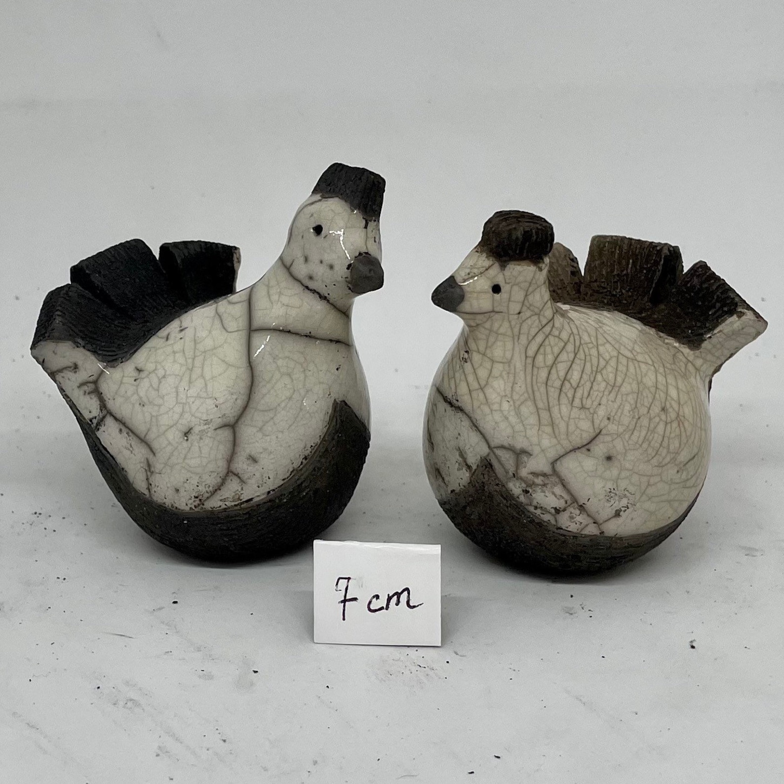 Raku White Chickens by Nathalie Hamill - Etsy