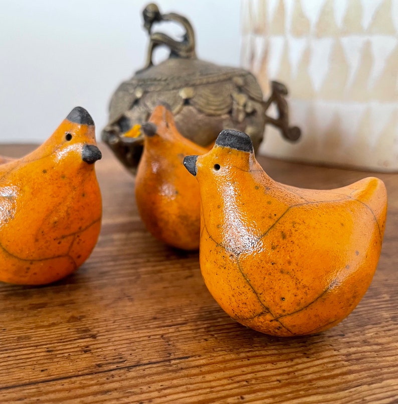 Raku Mini Chickens by Nathalie Hamill - Etsy