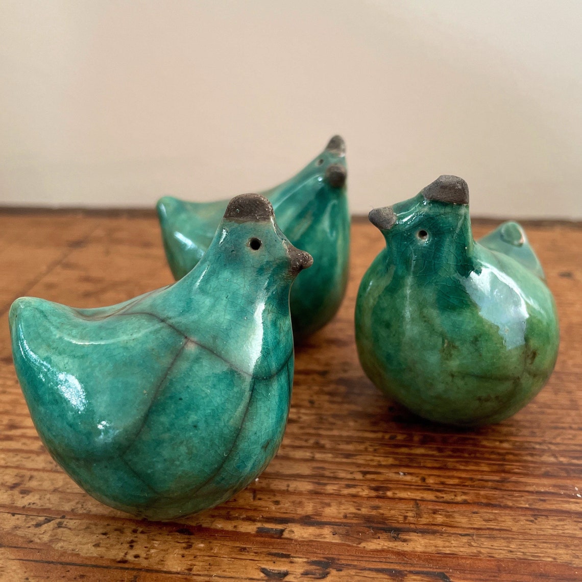 Raku Mini Chickens by Nathalie Hamill - Etsy