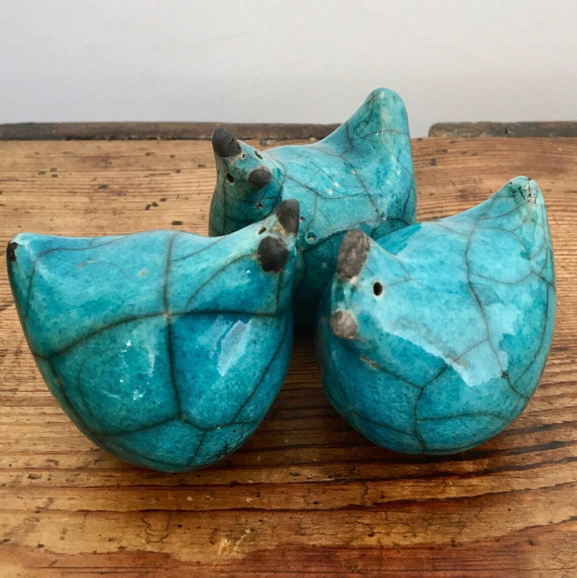 Raku Mini Chickens by Nathalie Hamill - Etsy