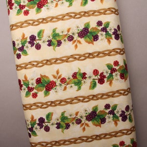 Berry Patch Stripe Fabric, Red and Purple Berries, Jane Maday ...