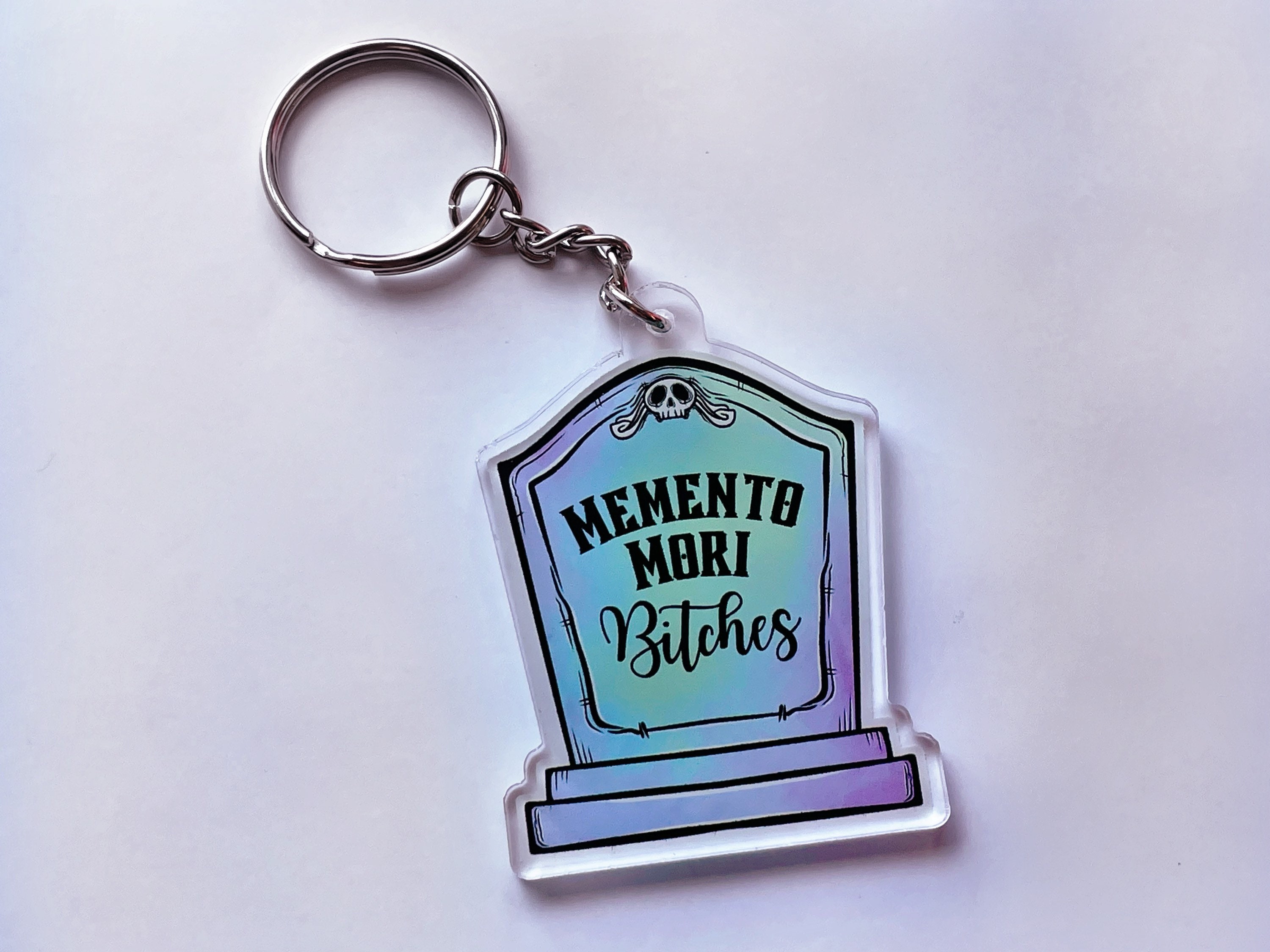 Gravestone Memento Mori Acrylic Keychain - Etsy