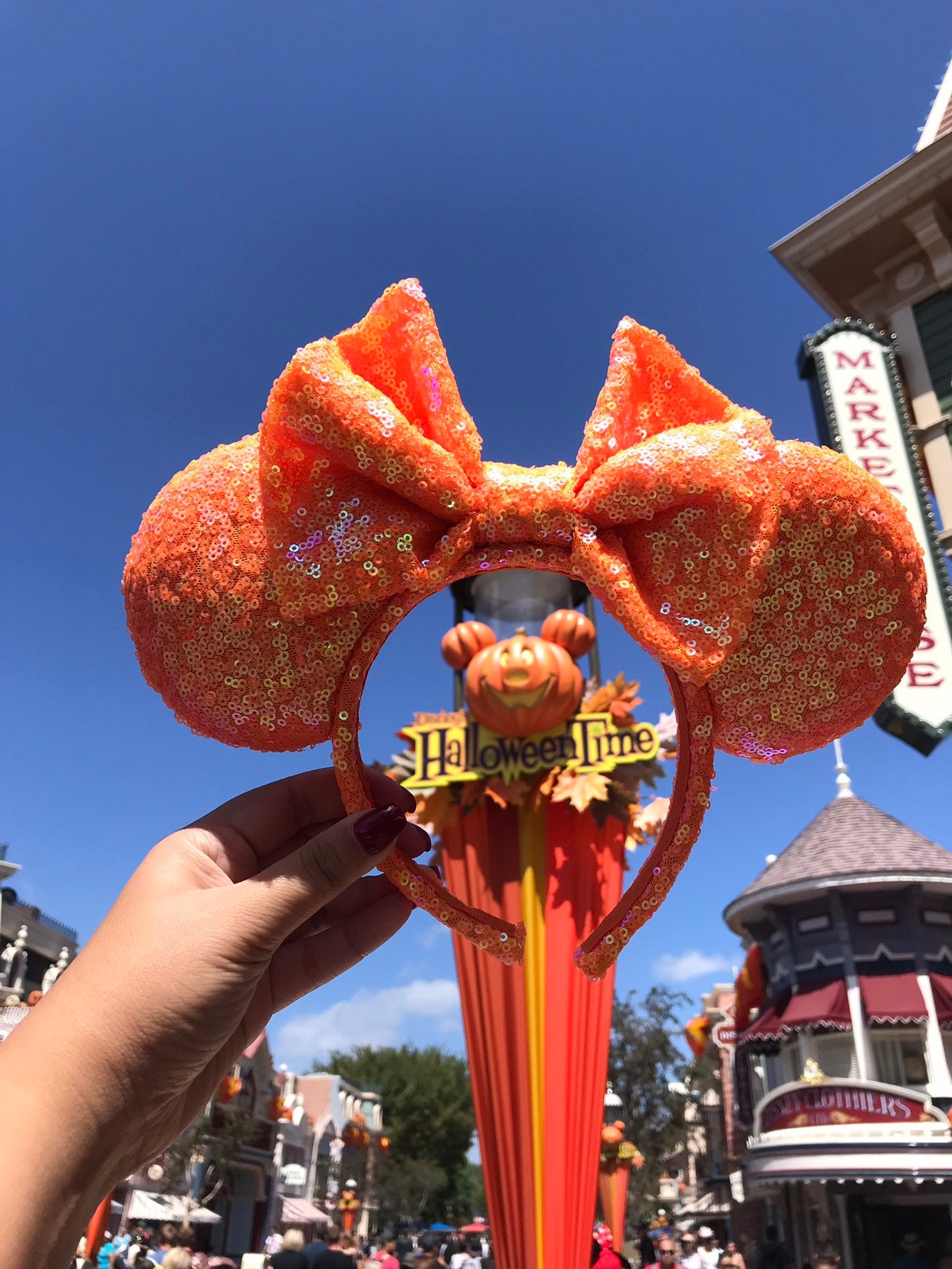Orange Iridescent Sequin Minnie Mouse Ears | Etsy