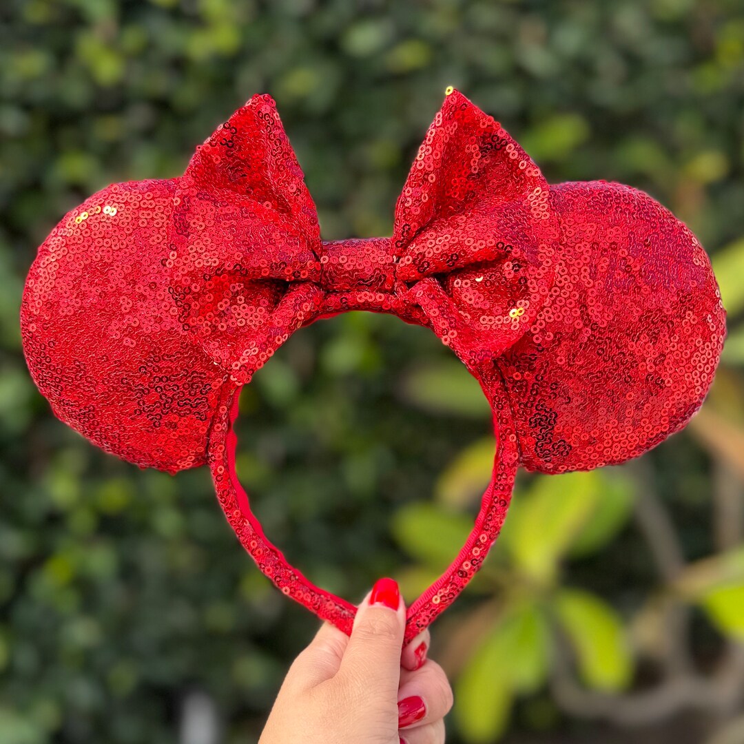 Red Sequin Minnie Mouse Ears - Etsy