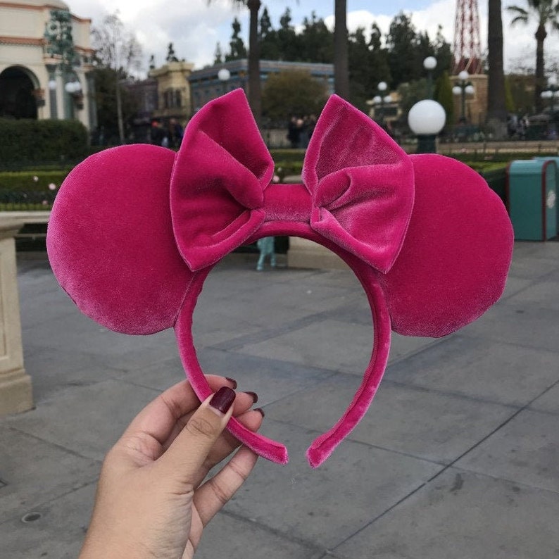 Hot Pink Velvet Minnie Mouse Ears - Etsy