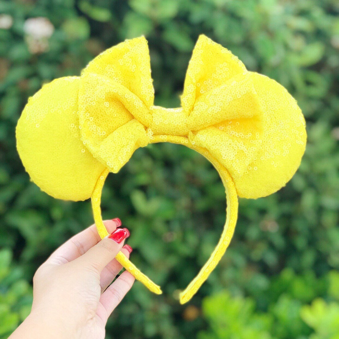 Sunshine Yellow Sequin Minnie Mouse Ears - Etsy