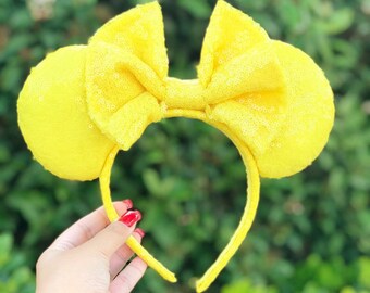 Mouse Minnie Ears, Pluto Inspired Minnie Ears, Pluto Ears, Yellow ...