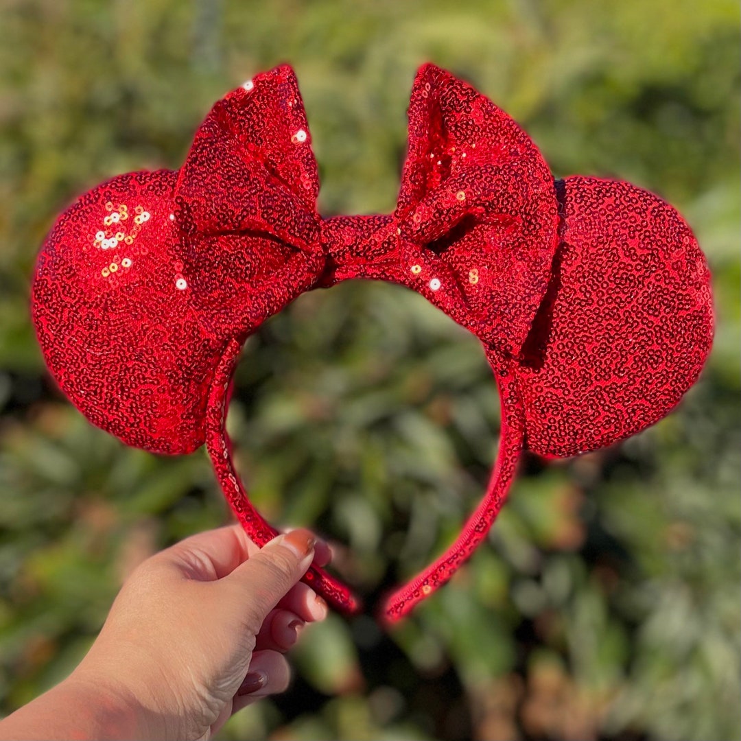 Red Sequin Minnie Mouse Ears - Etsy