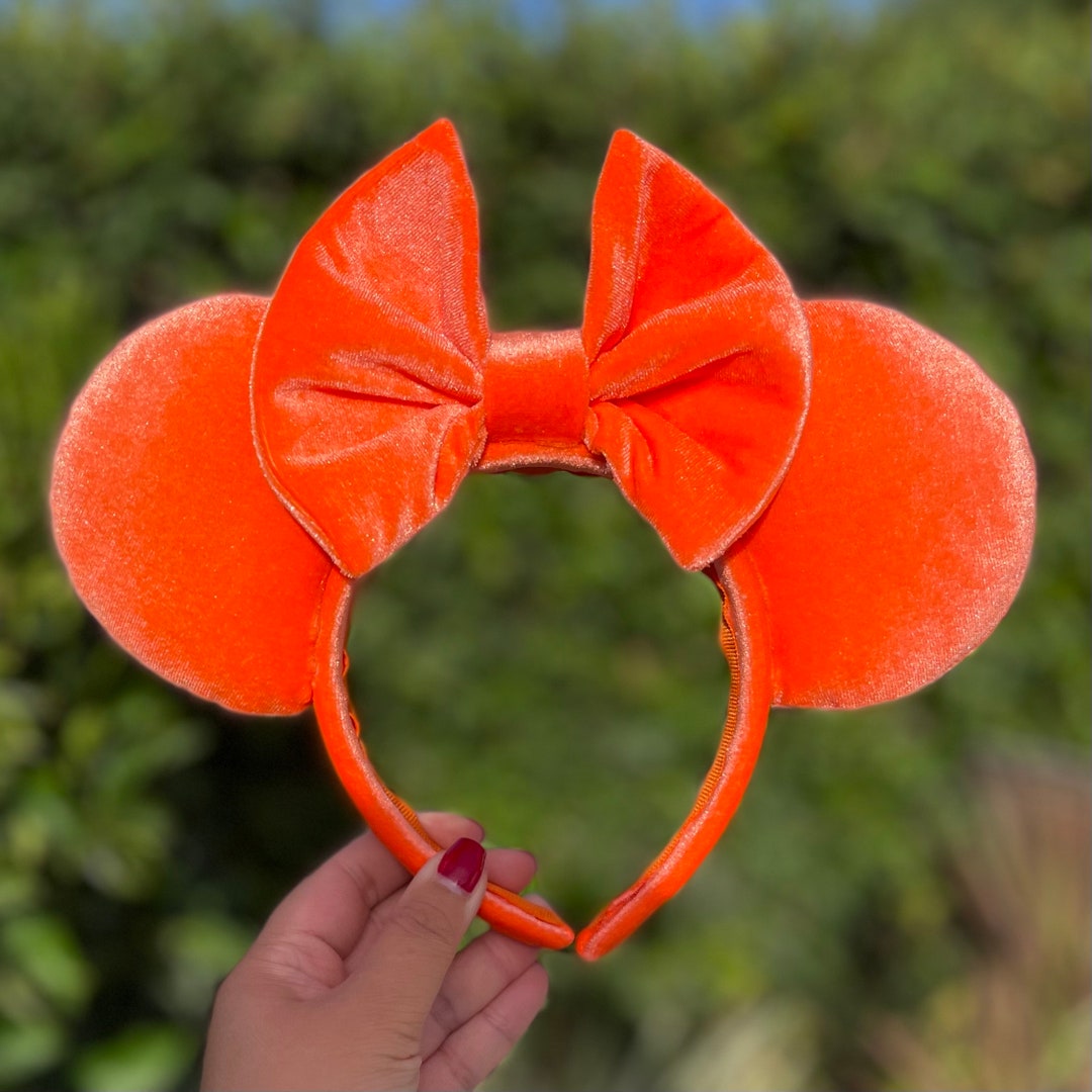 Orange Velvet Minnie Mouse Ears - Etsy