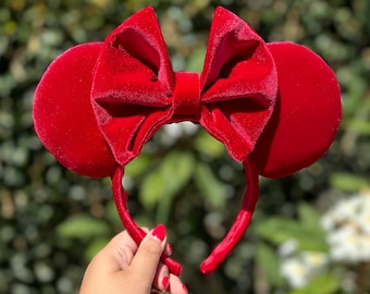 Red Disney Ears, Disney Ears, Red Velvet Ears, Disney Ears Headband ...