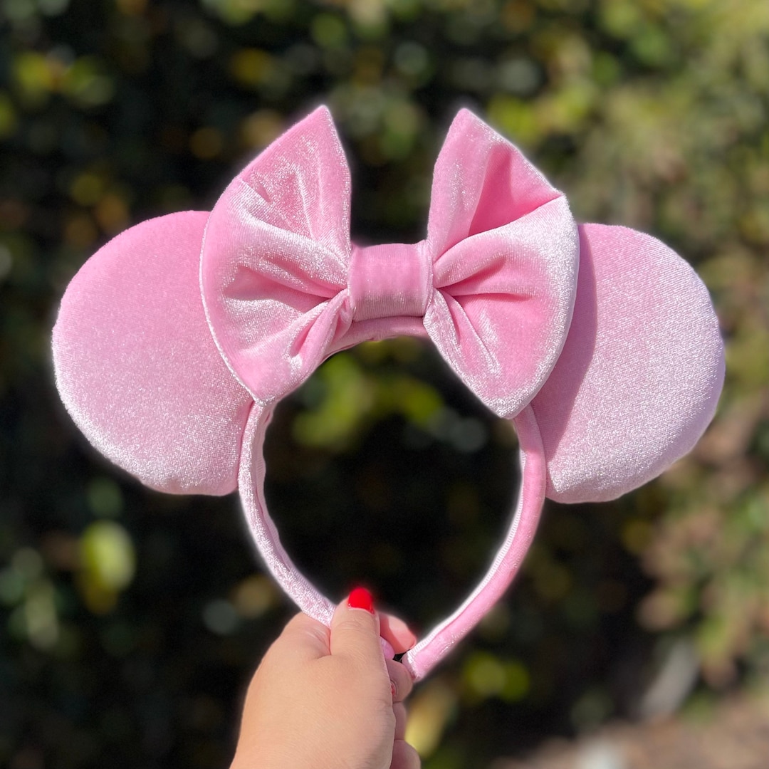 Millennial Pink Velvet Minnie Mouse Ears - Etsy