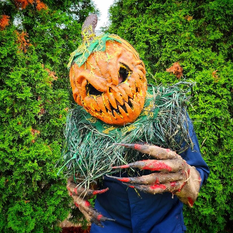 Pumpkin Head Mask - Etsy