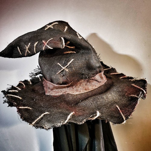 Unisex Adult Tattered Witch Wizard Scarecrow Hat Pointed - Etsy