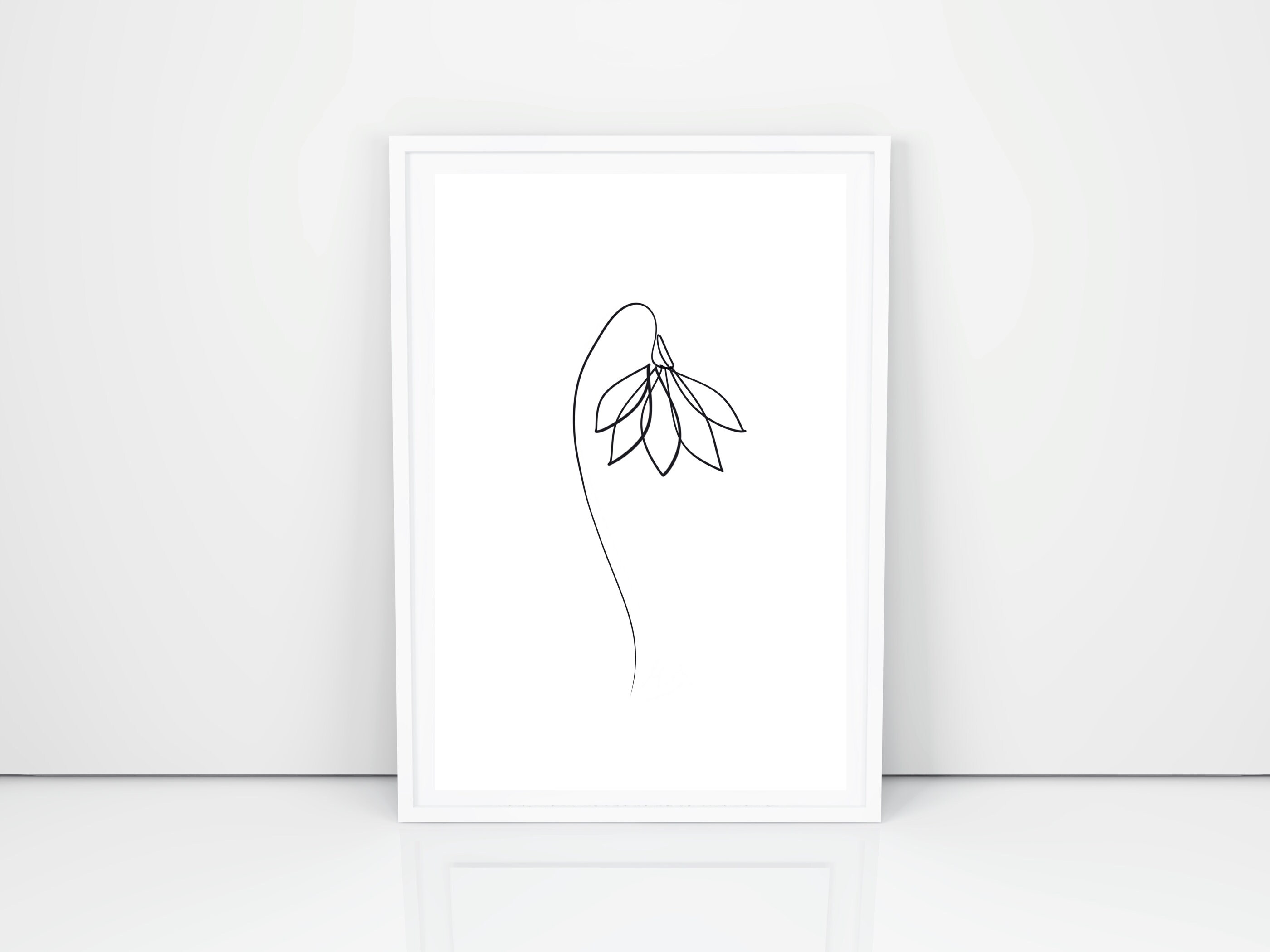 SET of 3 Printable One Line Abstract Flowers, Poppy Flower Line Art ...