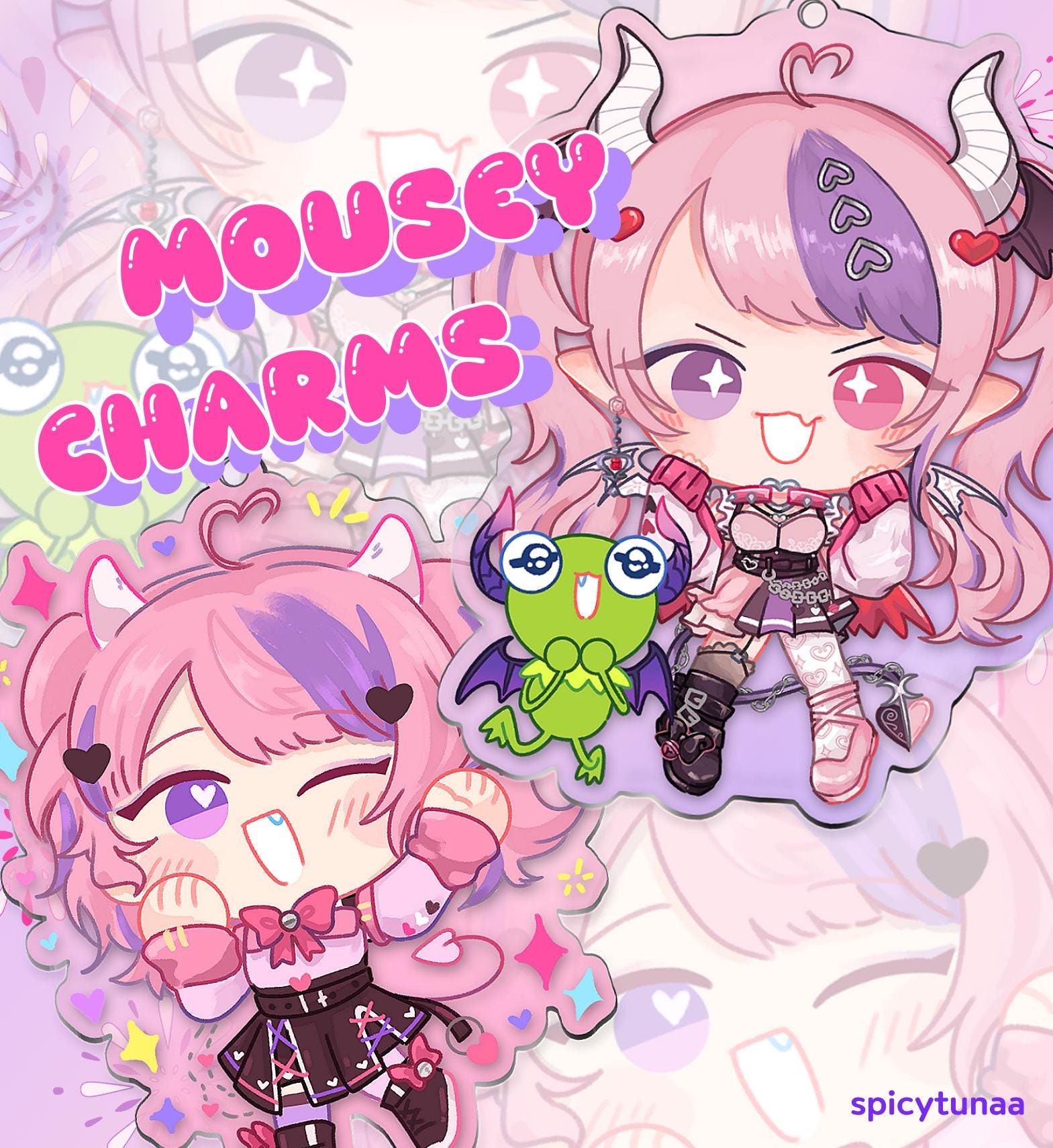 Ironmouse Chibi Acrylic Charms - Mousey Gremolin Keychains - Etsy