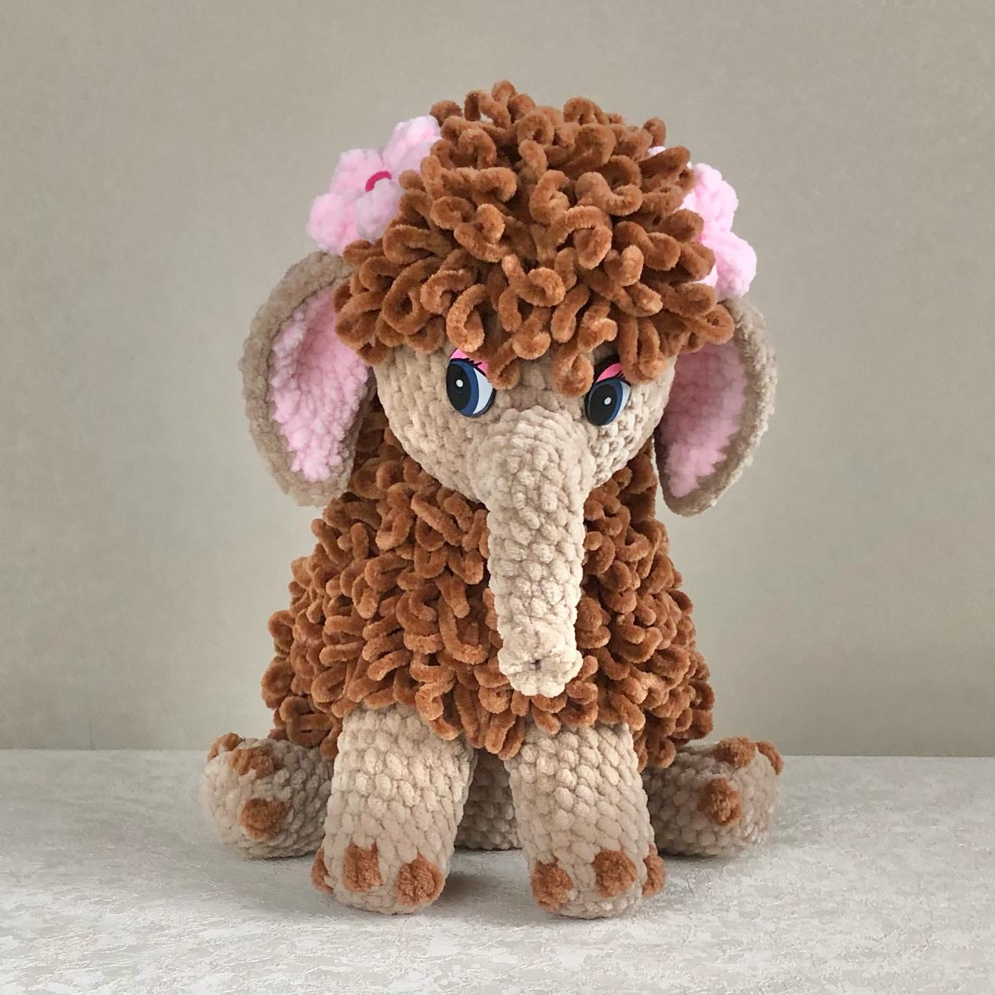 Crochet Mammoth Pattern PDF: Amigurumi Woolly Mammoth, Fluffy Elephant ...