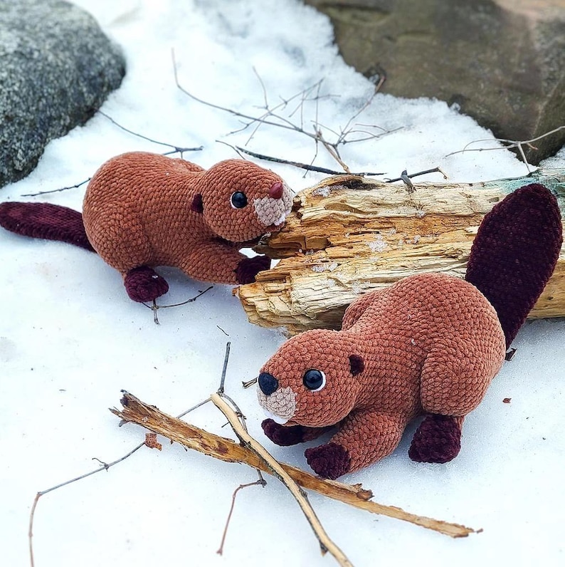 Crochet Beaver Pattern PDF: Amigurumi Woodland Animal, Realistic Beaver ...