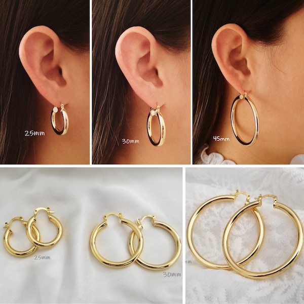 Gold Hoop Earrings - Etsy