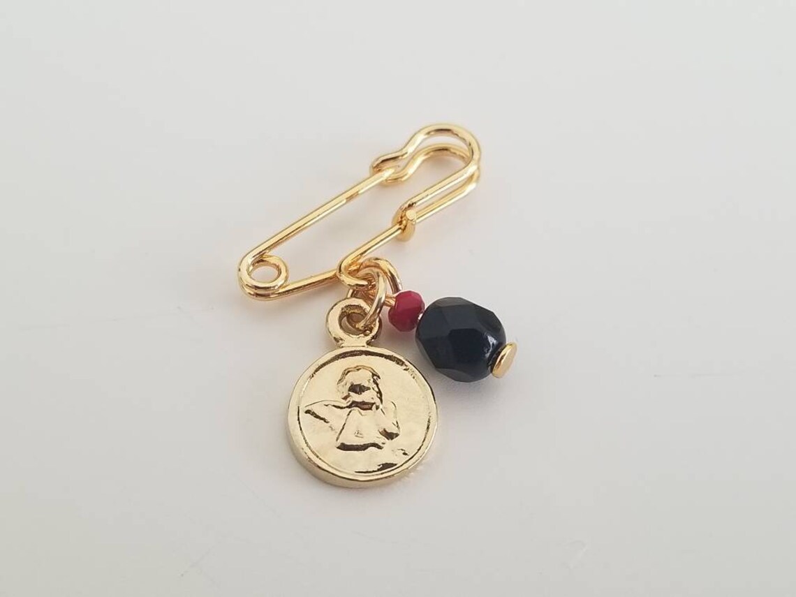 Azabache Baby Pin 18K Gold Filled Pin Azabache Charm Babay - Etsy