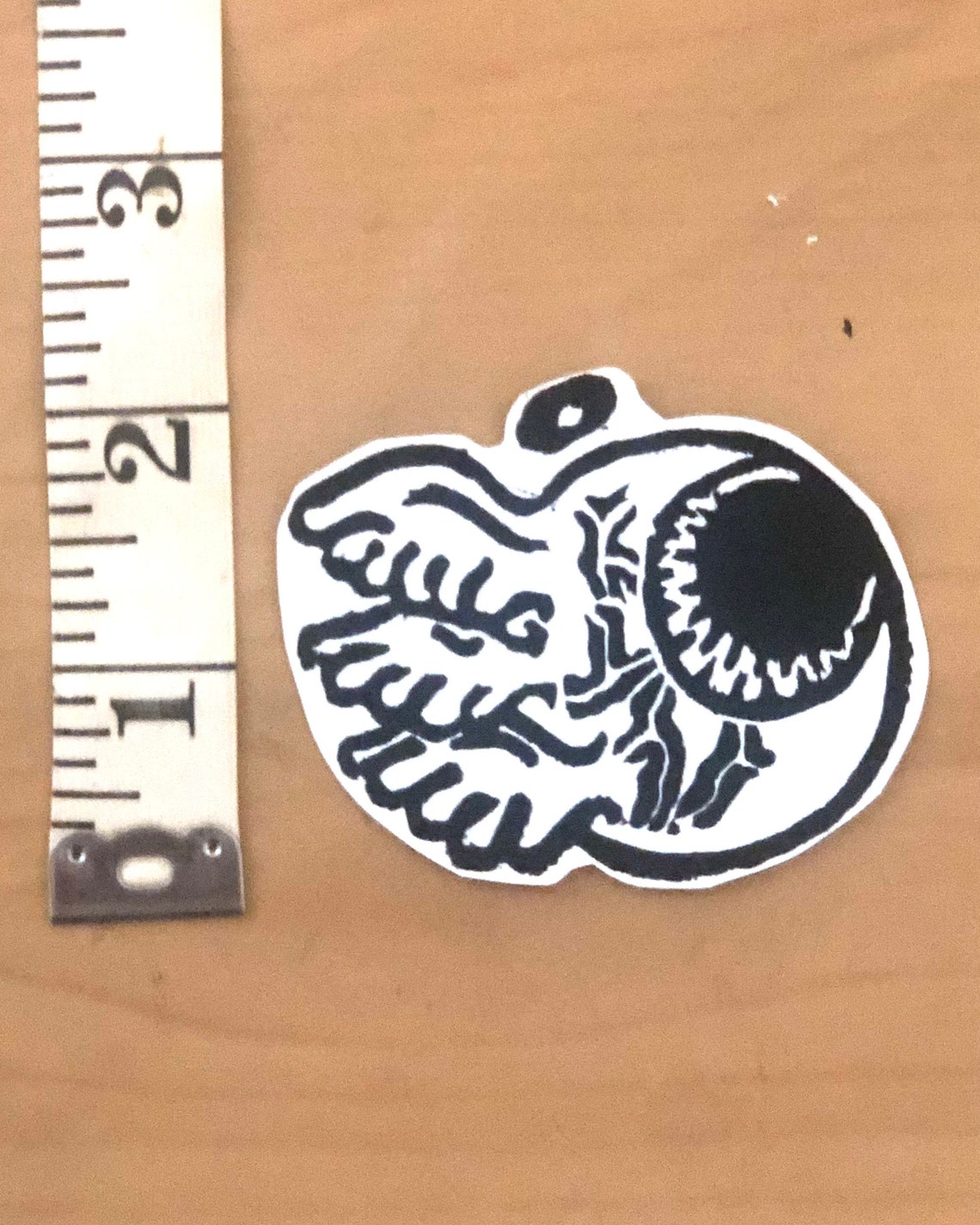 Biblical Angel Sticker | Flying Eyeball | Block Print Sticker - Etsy