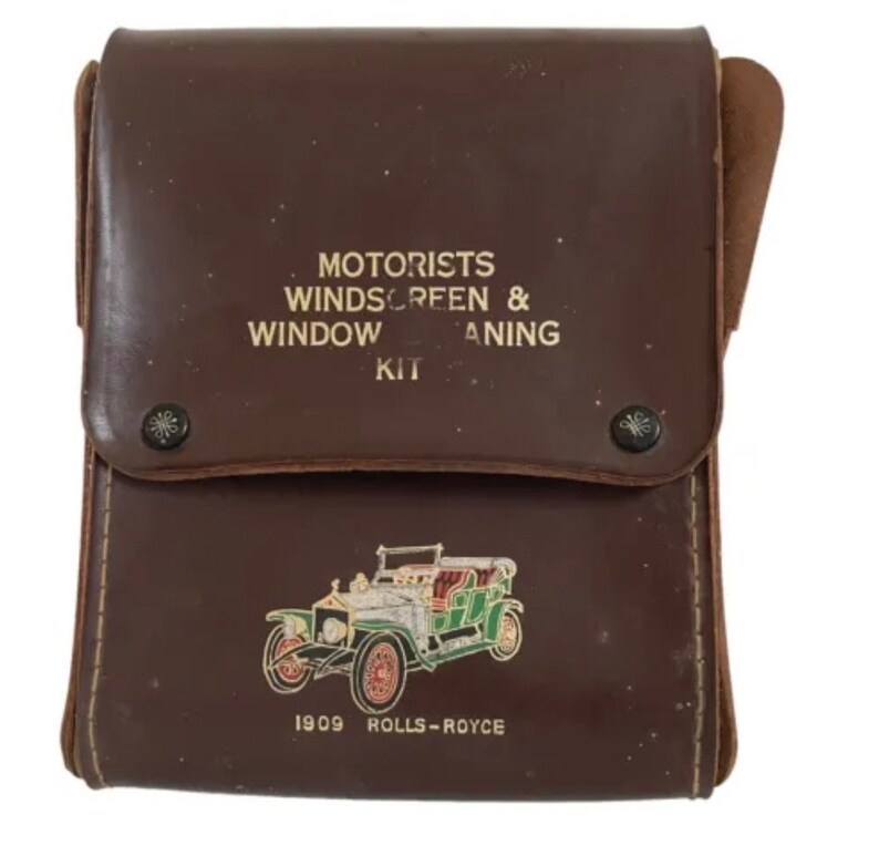 Vintage Leather Road Map Pouch Case Holder Brown Motorists Windscreen ...