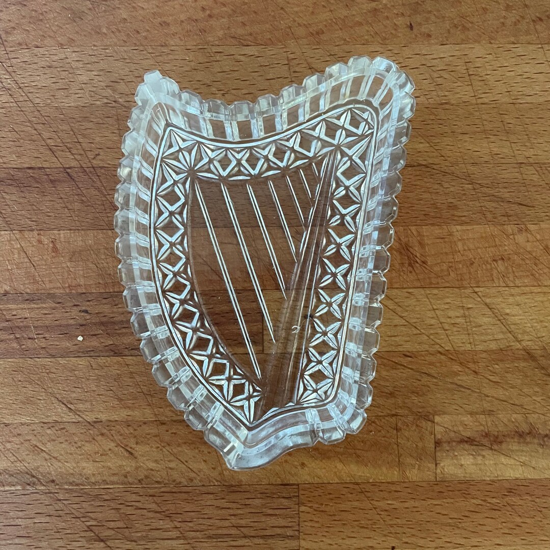 Vintage Crystal Harp Dish Pin Candy 10cm X 8cm - Etsy