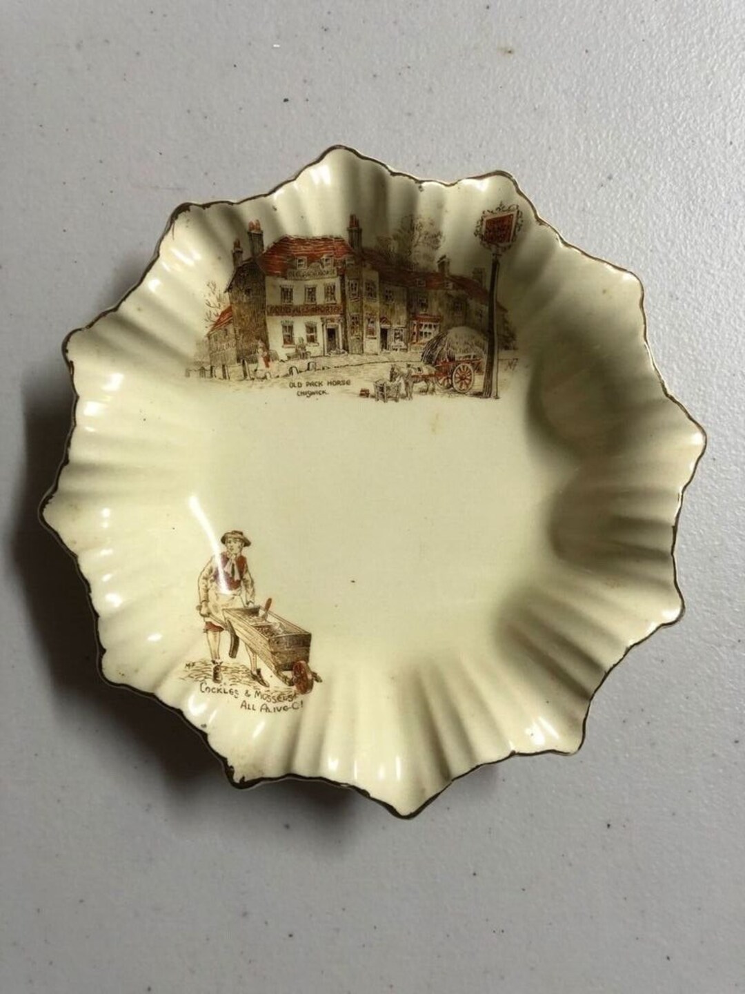 Vintage J&G Meakin Sunshine Old Pack Horse Chiswick Scalloped Fluted ...