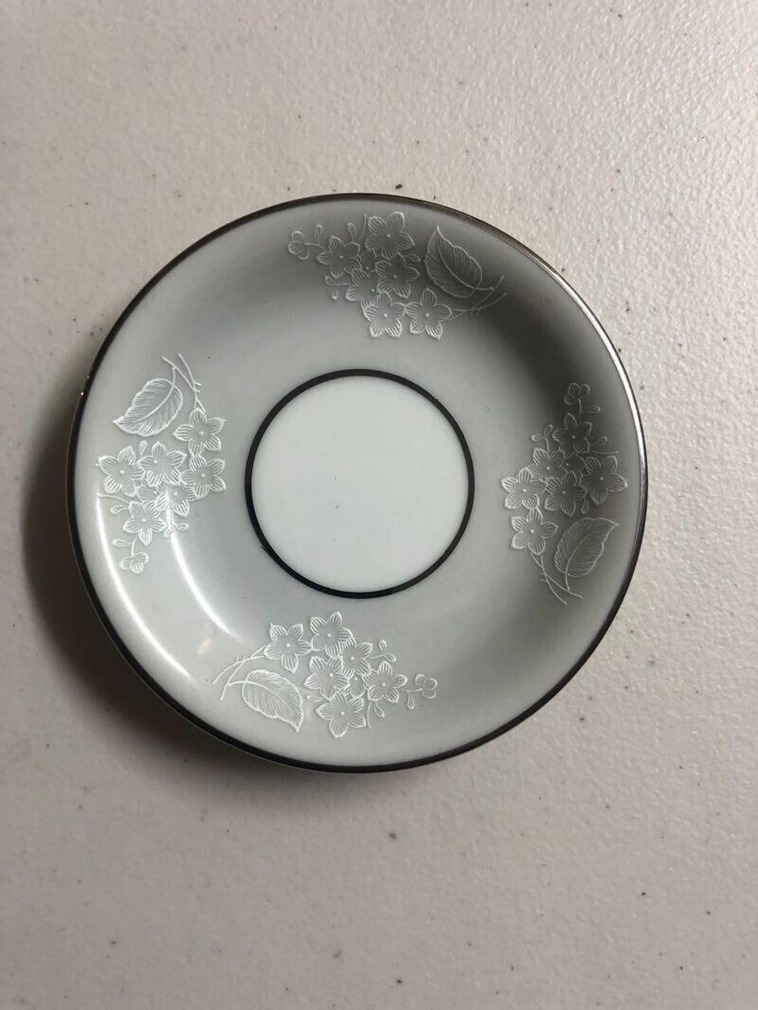 Vintage Noritake China Japan Damask Pattern 5698 Silver Rim Small Side ...