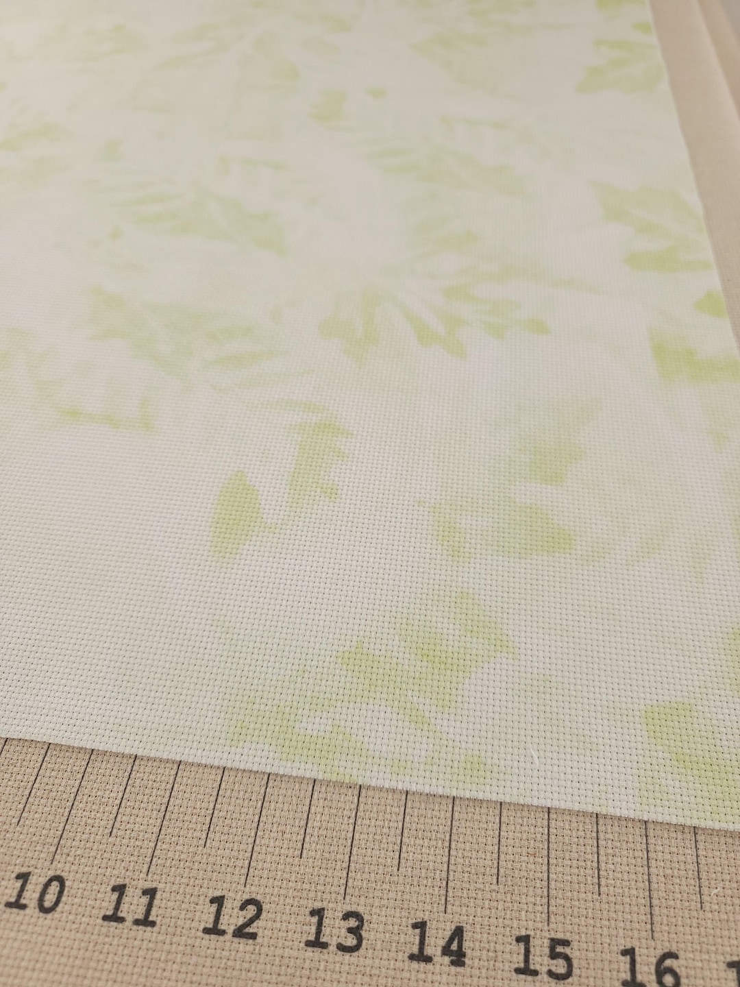 Fabric Flair 14 Ct Aida Green Leave Impressions Cross Stitch Fabric ...