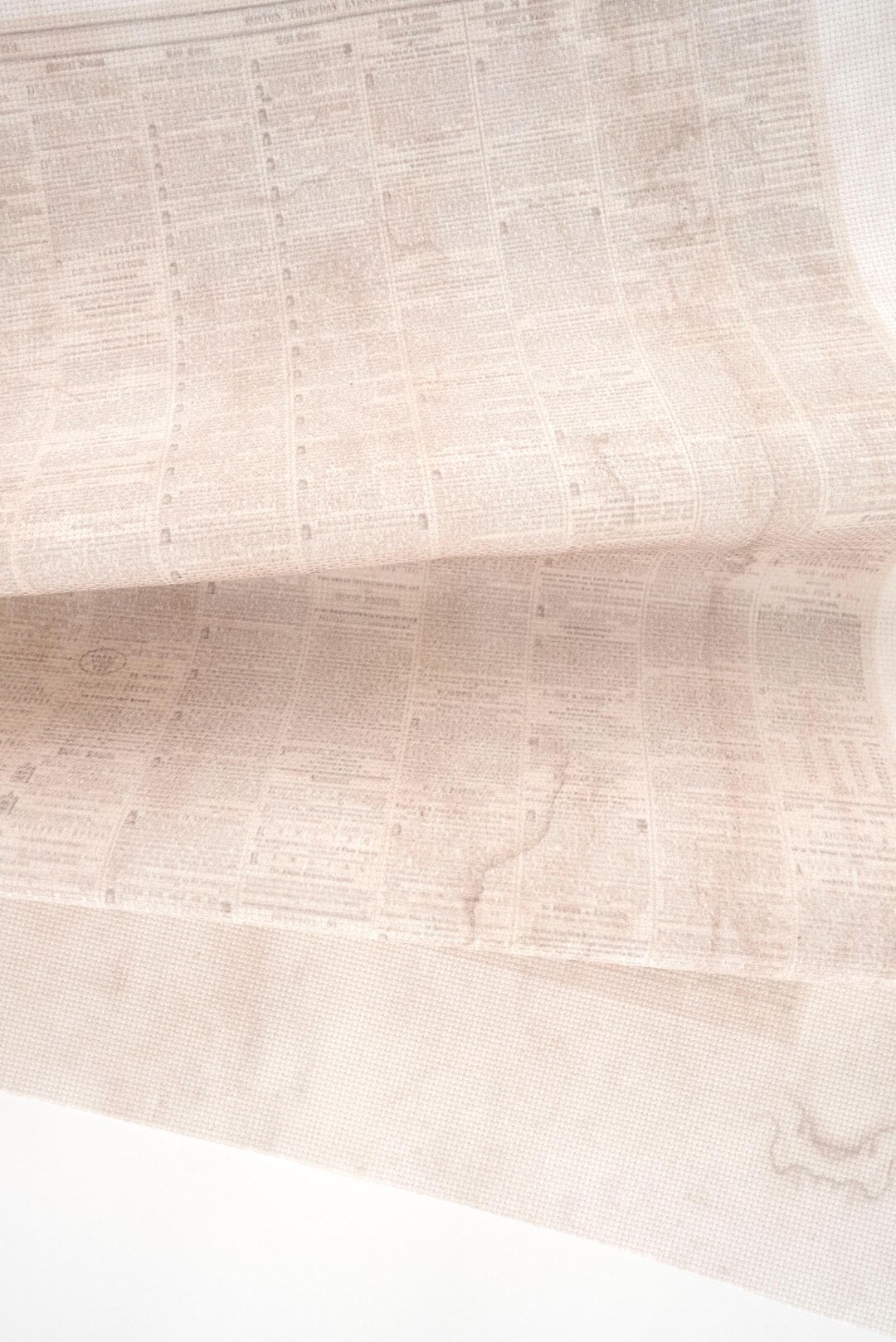 Newsprint on Parchment // Cross Stitch Fabric // Choose From Aida ...