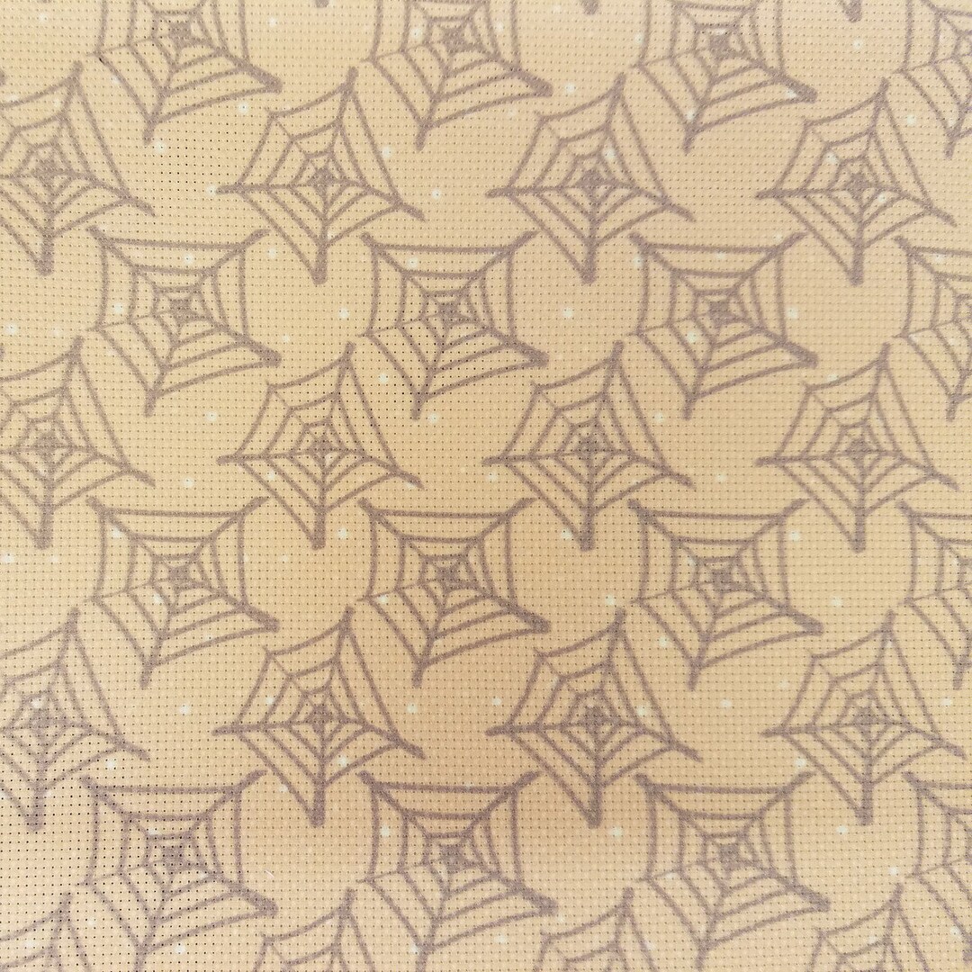 Fabric Flair 14 Ct Aida Spider Webs & Dots Orange Cross Stitch Fabric ...