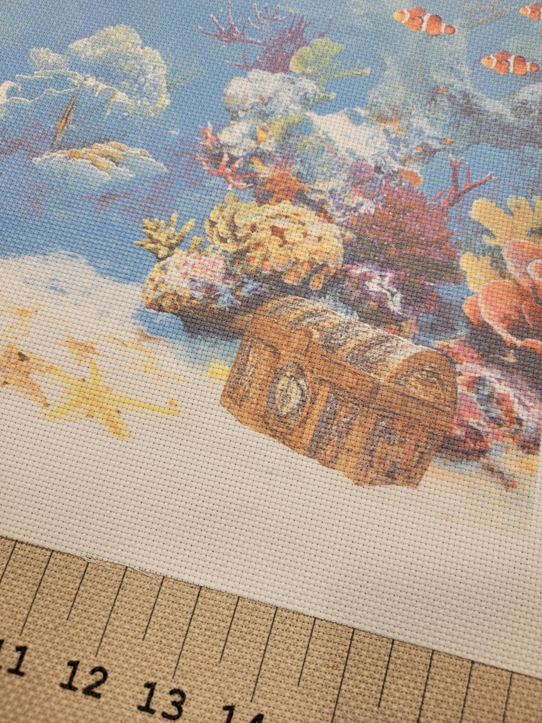 Fabric Flair 14 Ct Aida Underwater Scene Cross Stitch Fabric 18x20" - Etsy