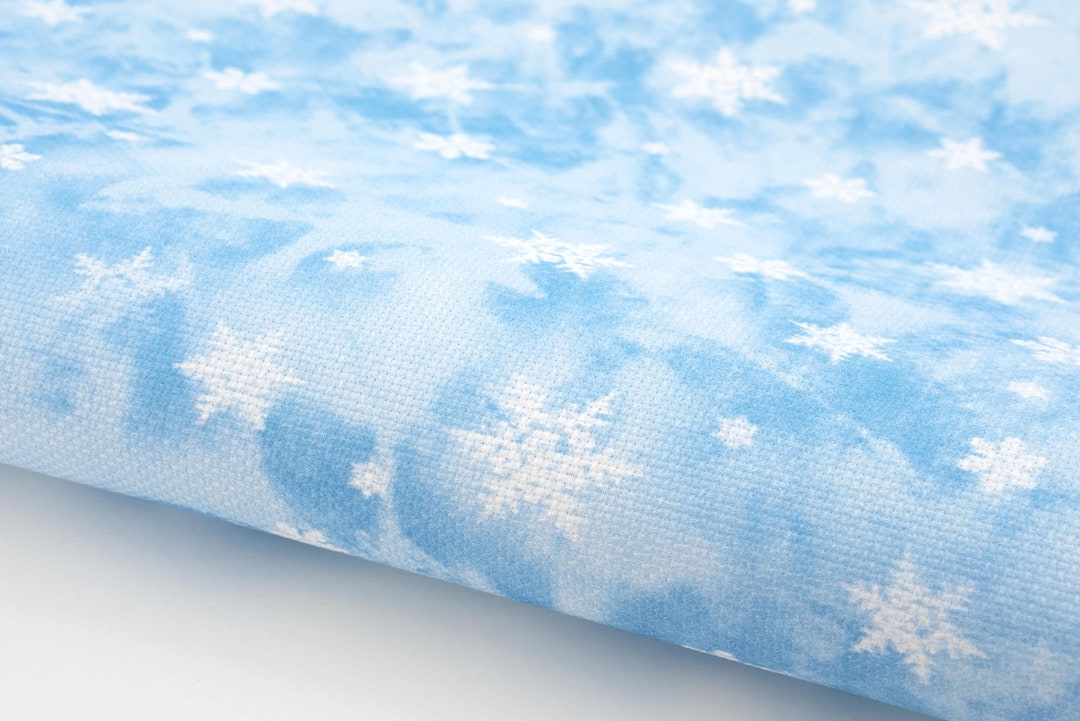 Fabric Flair 36 Ct Evenweave Blue Classic Snowflakes Cross Stitch ...